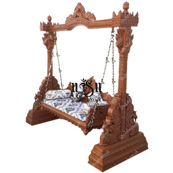 Carved Beautifully Indian Wooden Jhula Swing for UK