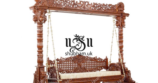 Carved Beautifully Indian Wooden Jhula Swing for UK
