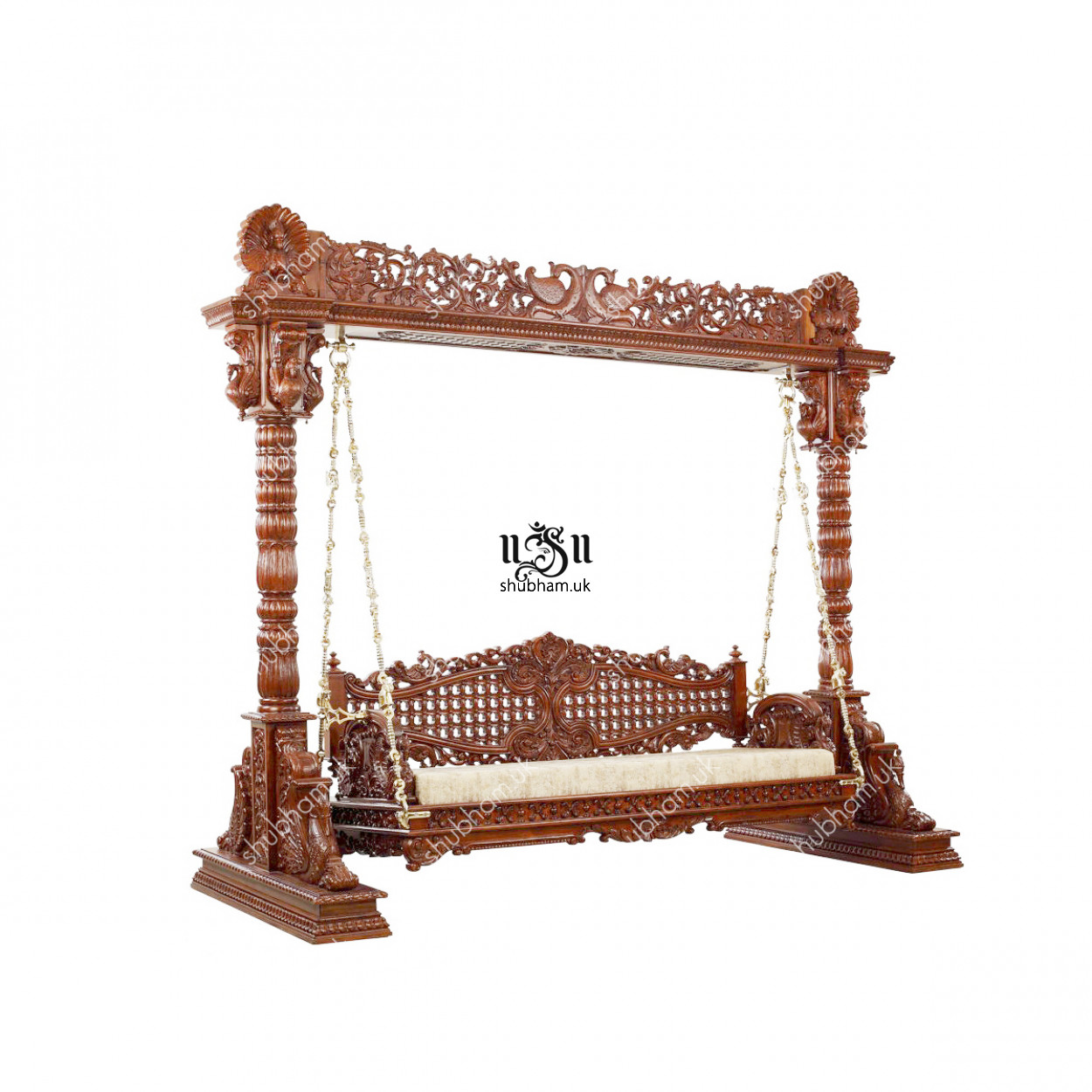 Carved Beautifully Indian Wooden Jhula Swing for UK