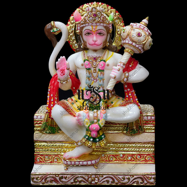 Buy Reflecting Elegance Lord Hanuman Marble Murti Statue for Home in ...