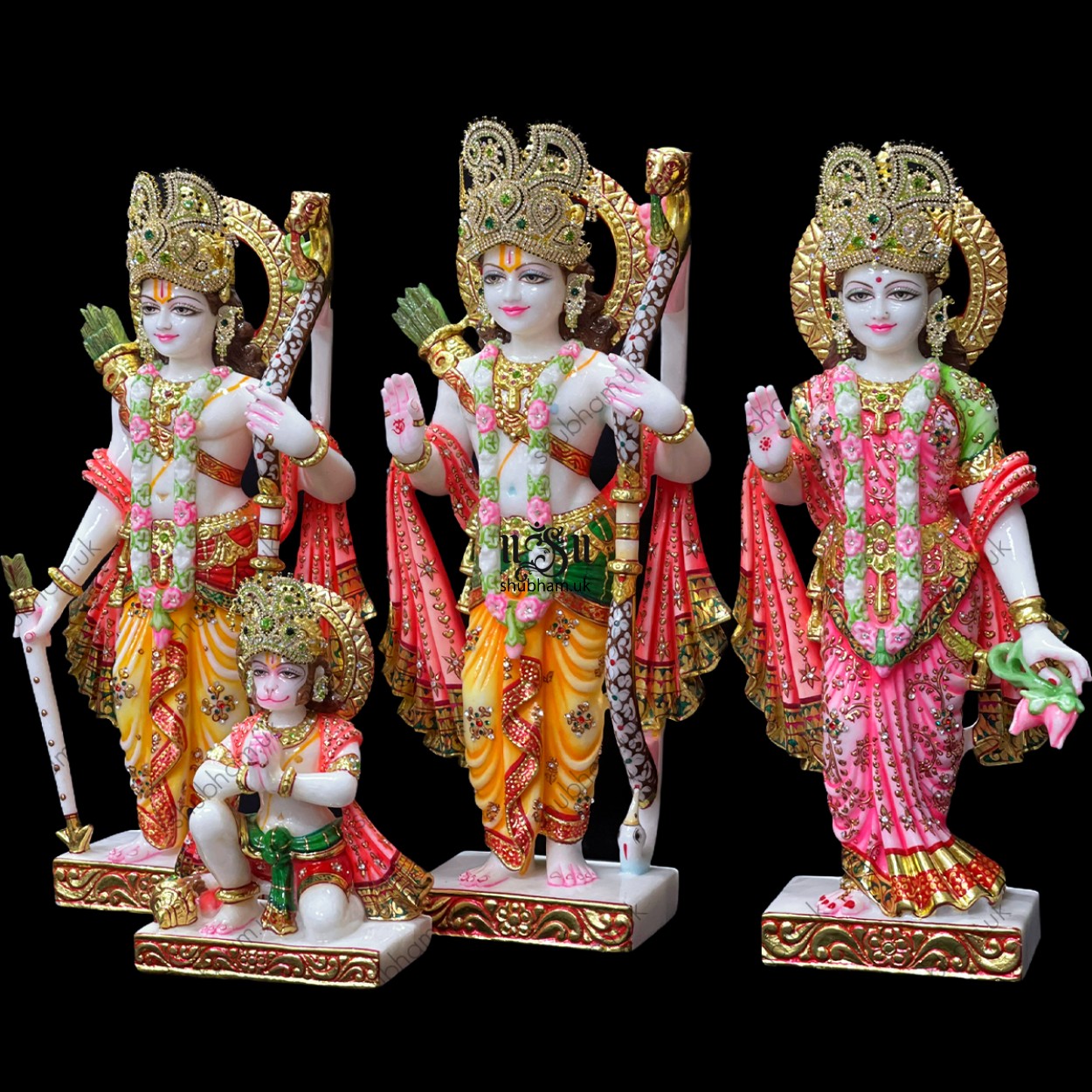 Masterpiece Pure White Marble Ram Darbar Statues Murti in the UK for ...