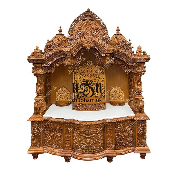 Buy online Elegant Crafted Teak wood Temple Puja Mandir for home in the ...