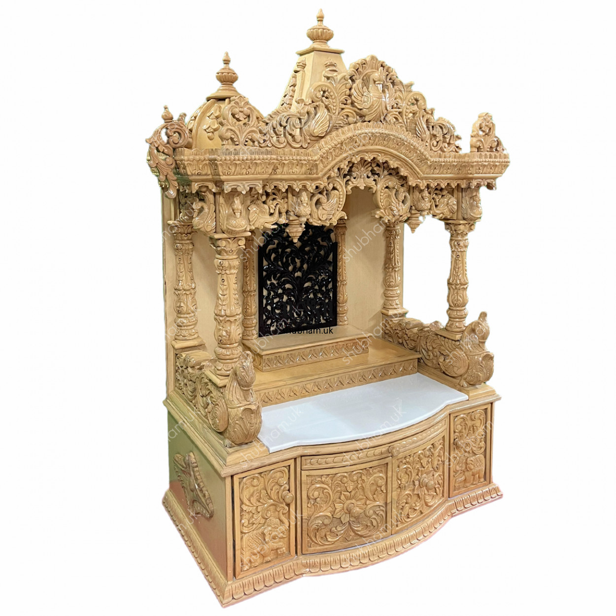 Buy Big Temple With drawers Sevan Wooden temple with Peacock design ...