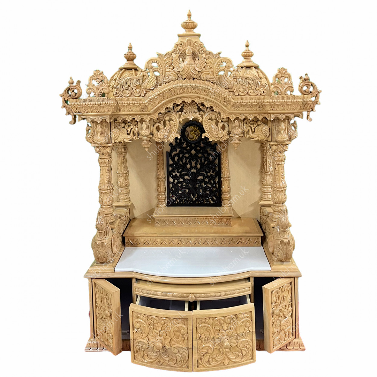 Buy Big Temple With drawers Sevan Wooden temple with Peacock design ...