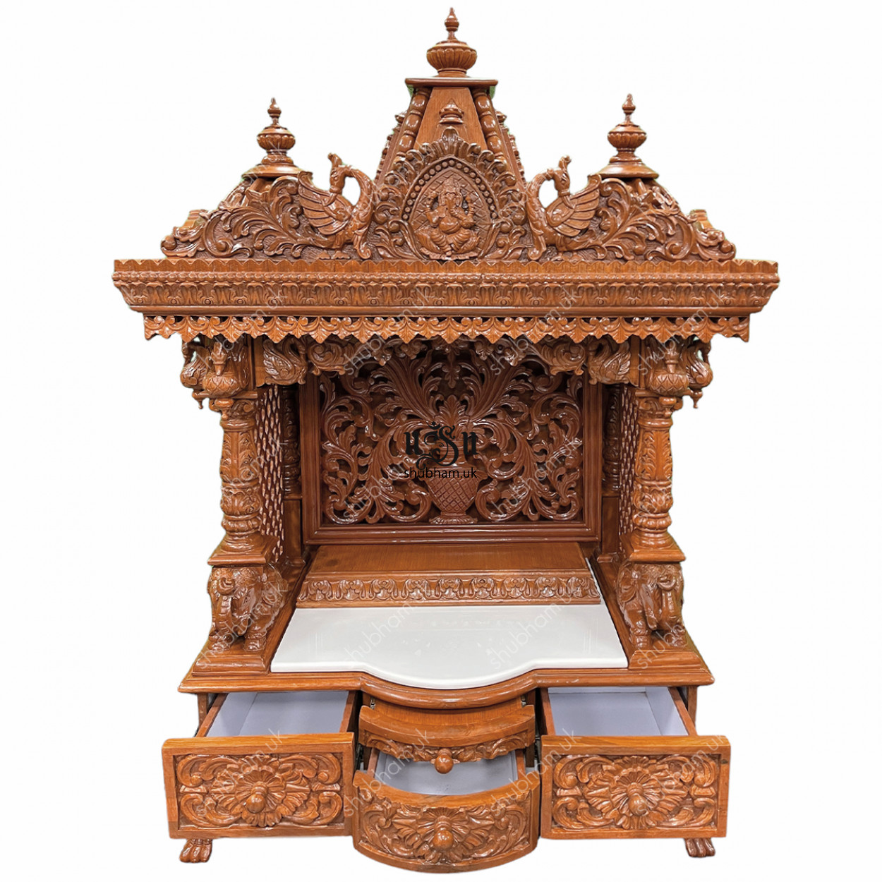 Antique and Solid Teak Wood Altar Temple for Home