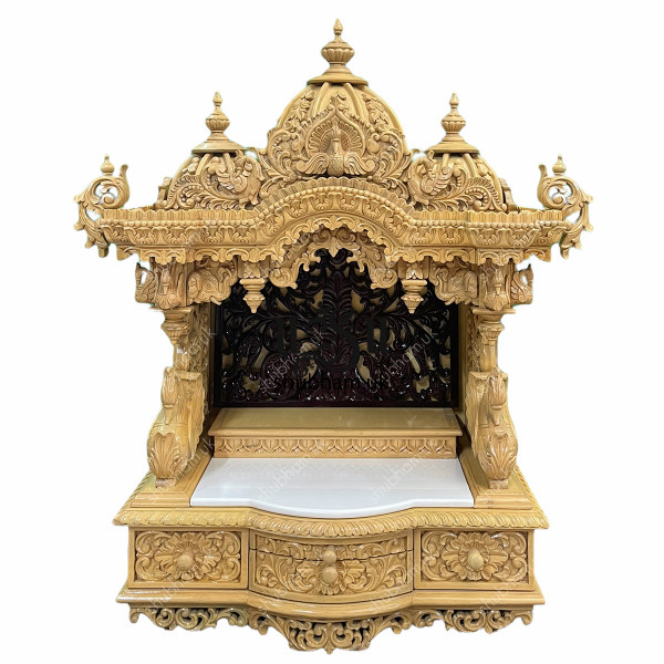 Buy Solid wood handcrafted Pooja Temple for Home from Shubham Crafts UK