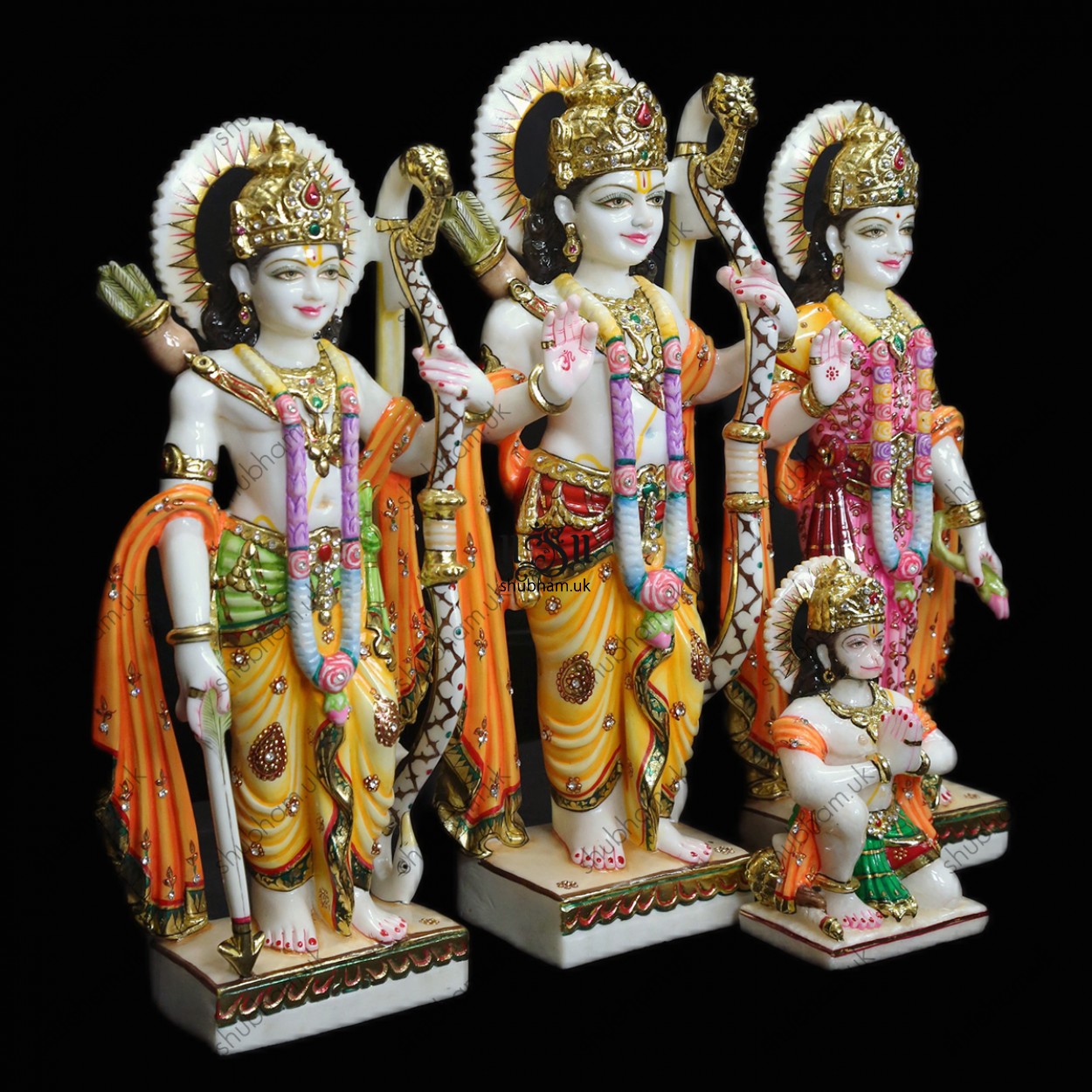Hand Crafted Beautiful Ram Darbar Marble Statue Set UK from Shbuham Crafts