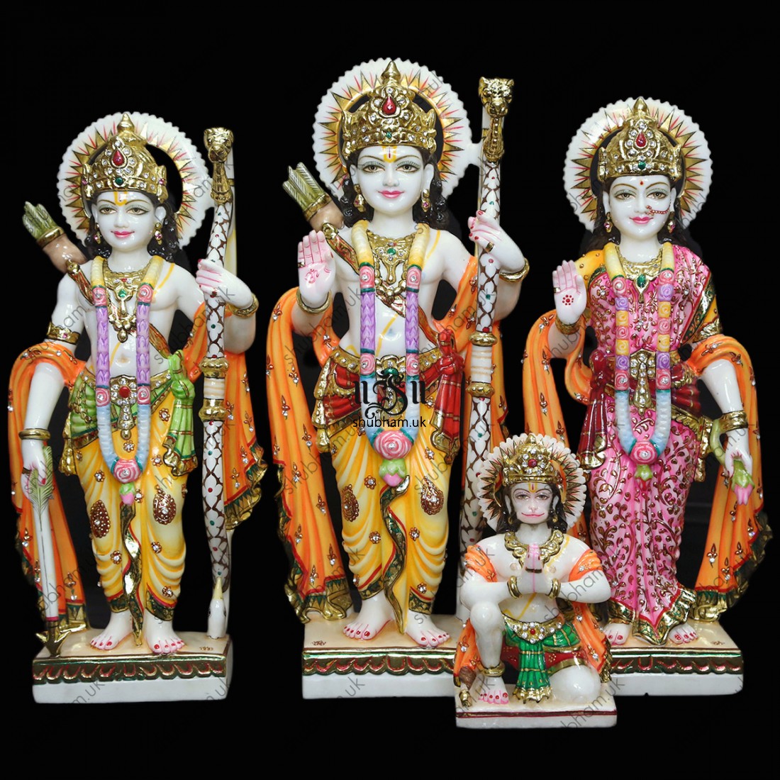 Hand Crafted Beautiful Ram Darbar Marble Statue Set UK from Shbuham Crafts