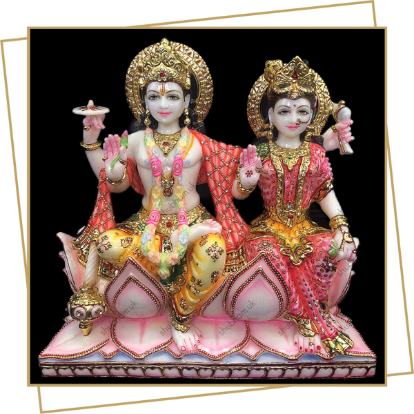 Laxmiji - Vishnuji Marble Murti